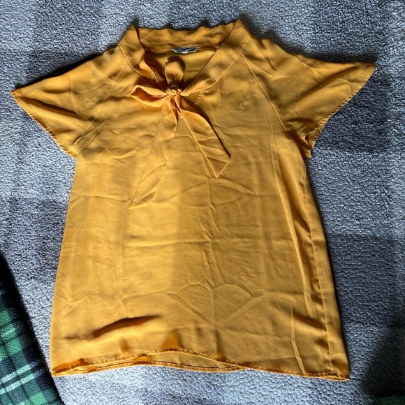 Pleione | Tops | Yellow Tie Blouse | Poshmark